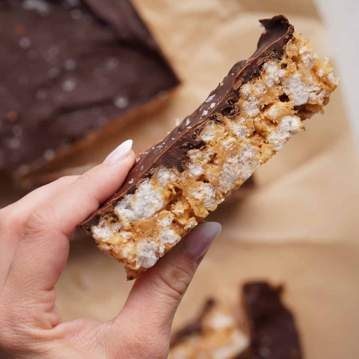 Quick crispy rice cake and chocolate bars - Tomatoes Tomahtos